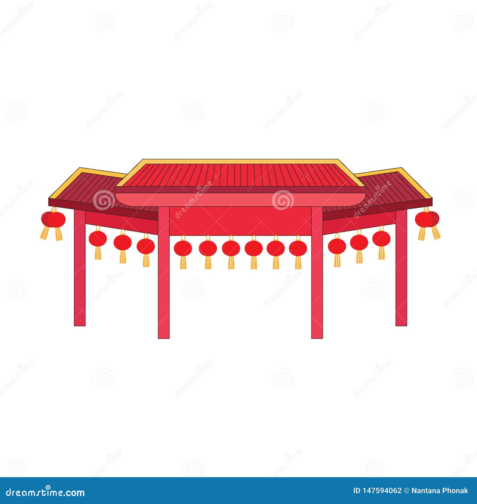 Door Facade China Design on White Background Stock Vector ...