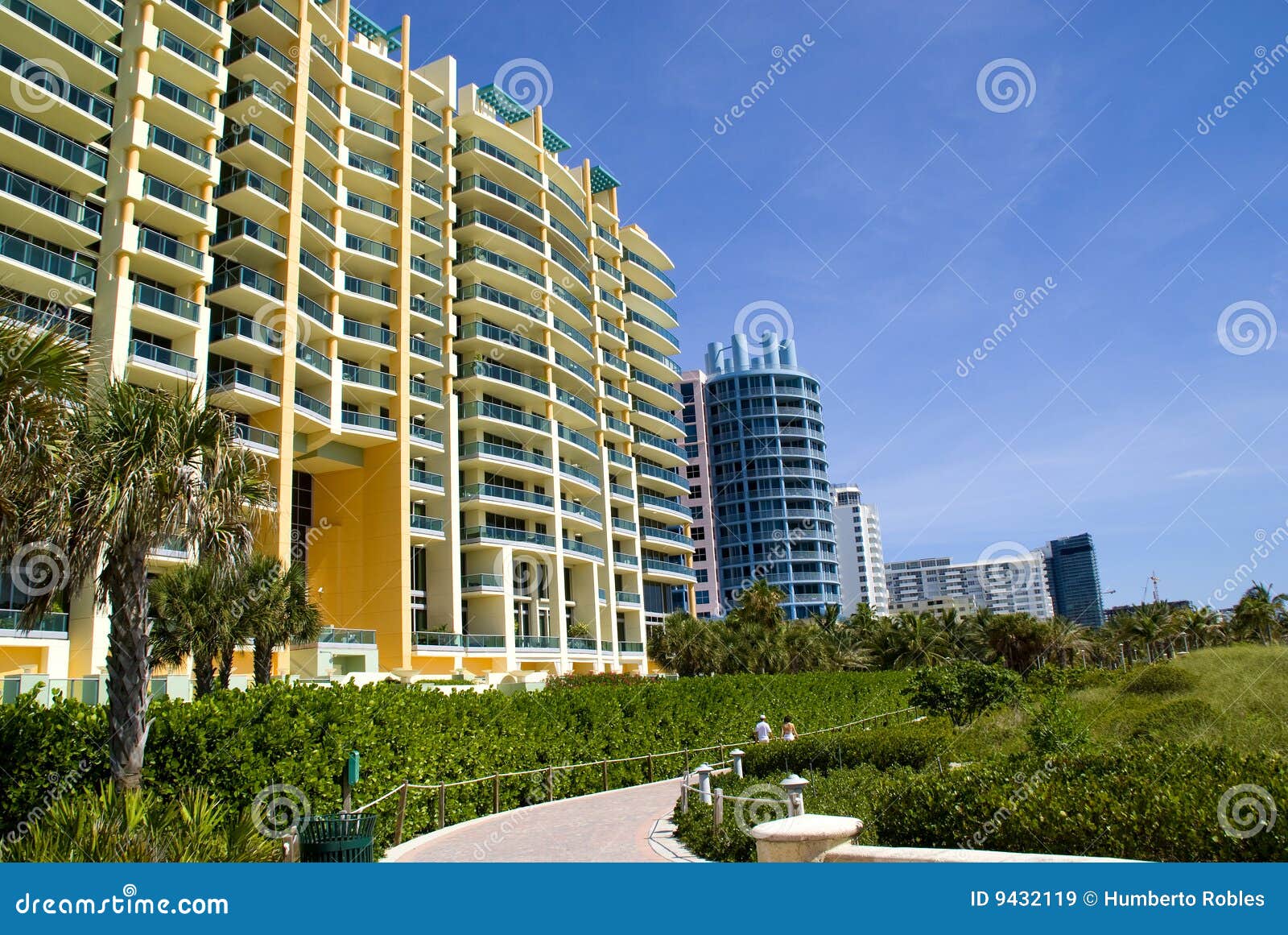 Miami beach stock image. Image of building, area, sunny - 9432119