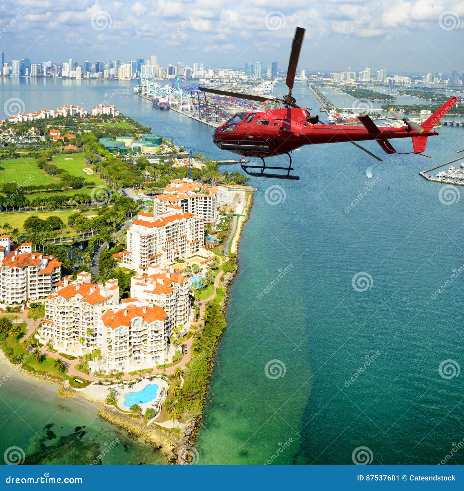 Miami Beach from Above, Florida Stock Image - Image of business ...