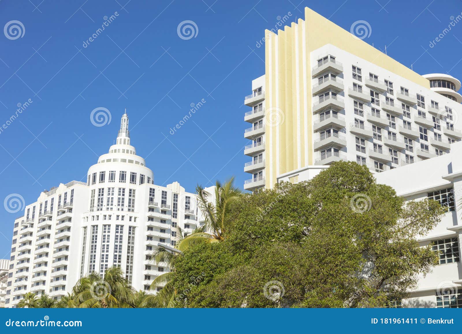 Miami Beach Art Deco Architecture Stock Image - Image of architecture ...