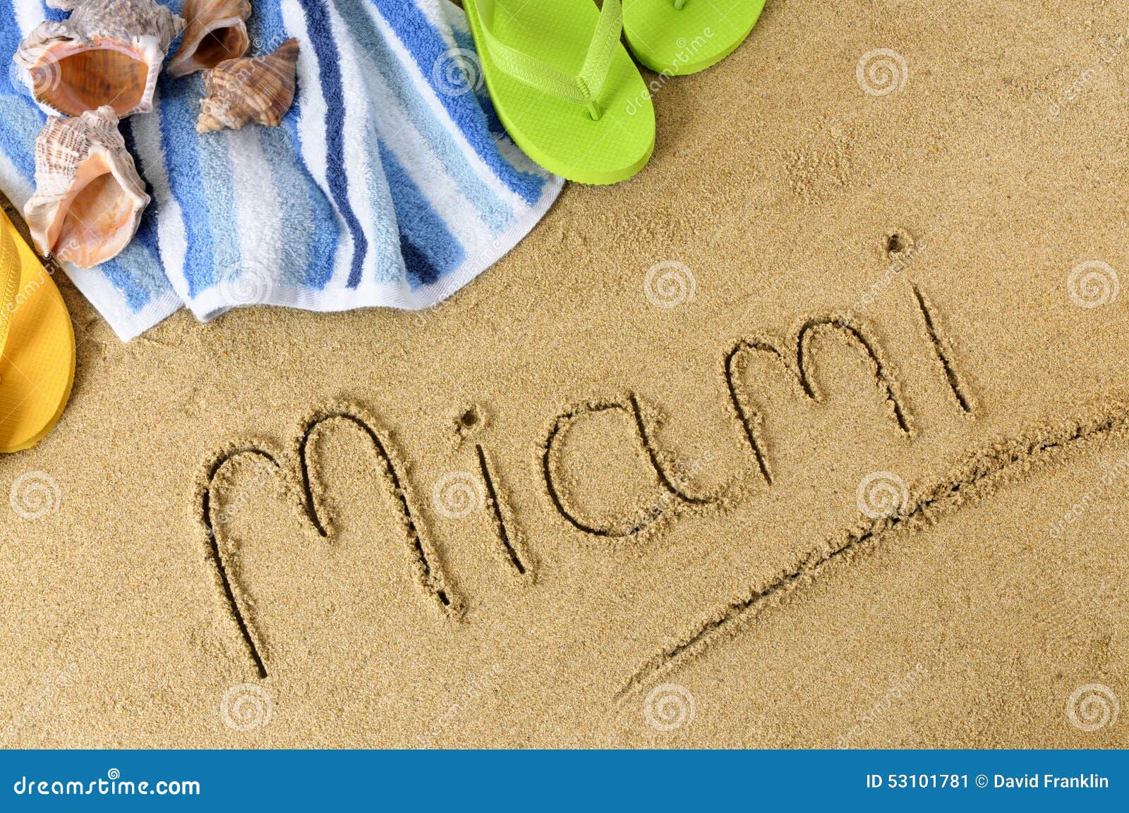 Miami beach stock image. Image of beach, writing, vacation - 53101781