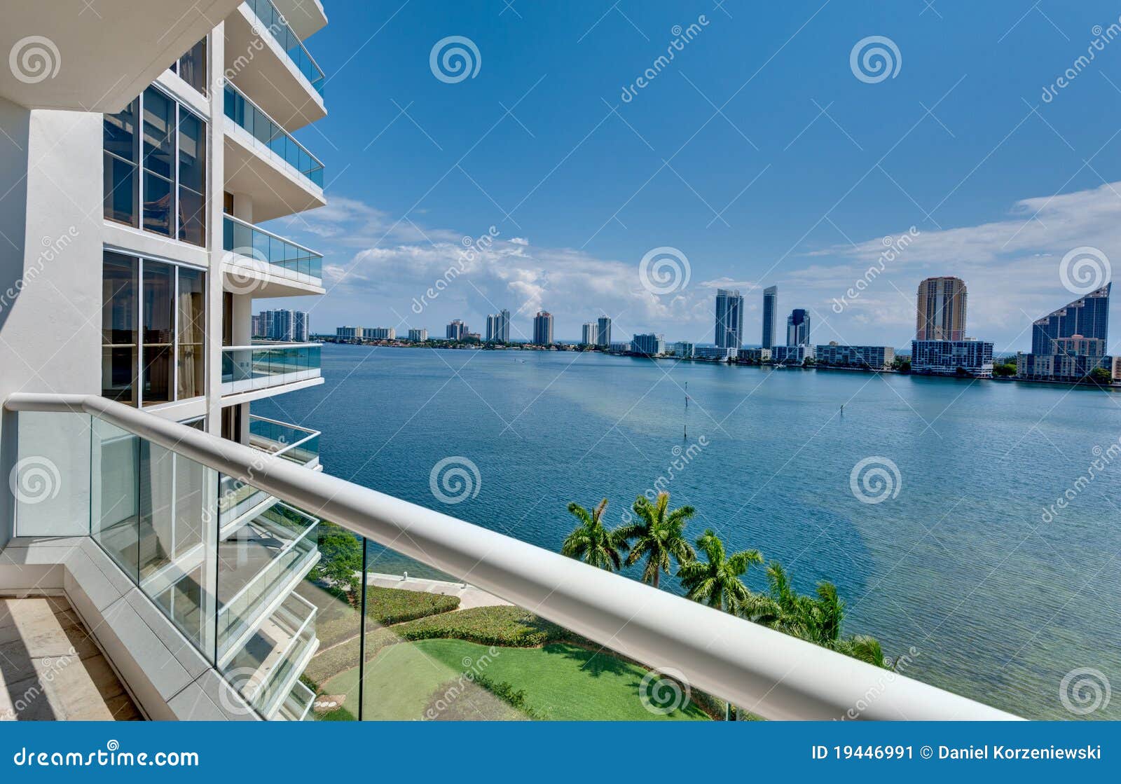Miami Beach Balcony stock image. Image of apartment, blue - 19446991