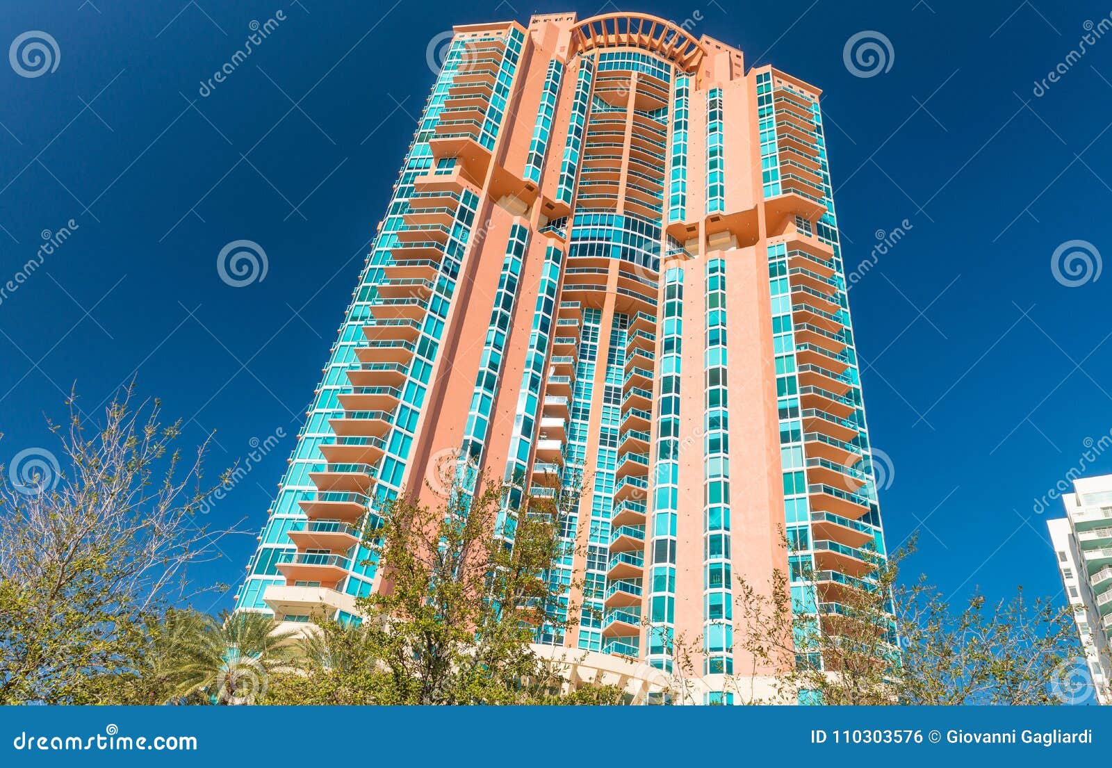 Miami Beach Buildings on a Beautiful Day Stock Photo - Image of ...