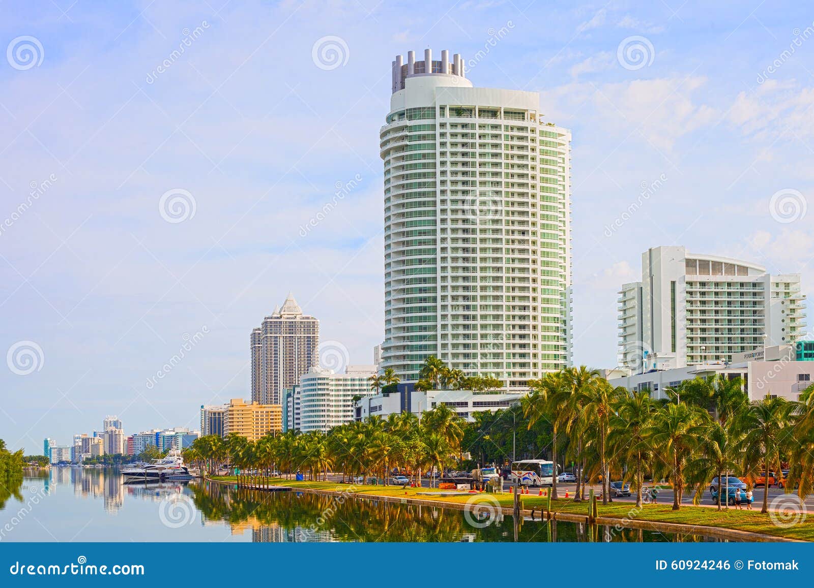 Miami Beach Florida Buildings and Palm Trees Stock Photo - Image of ...