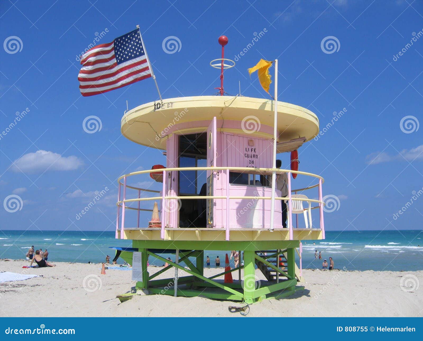 Miami Beach Florida Life Guard Stock Image - Image of marine, summer ...