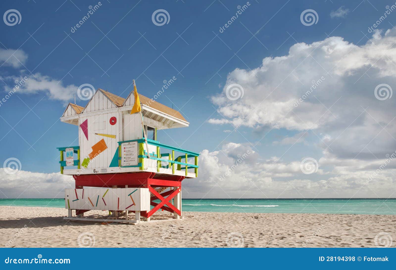 Miami Beach Florida, Lifeguard House Stock Photo - Image of patrol ...