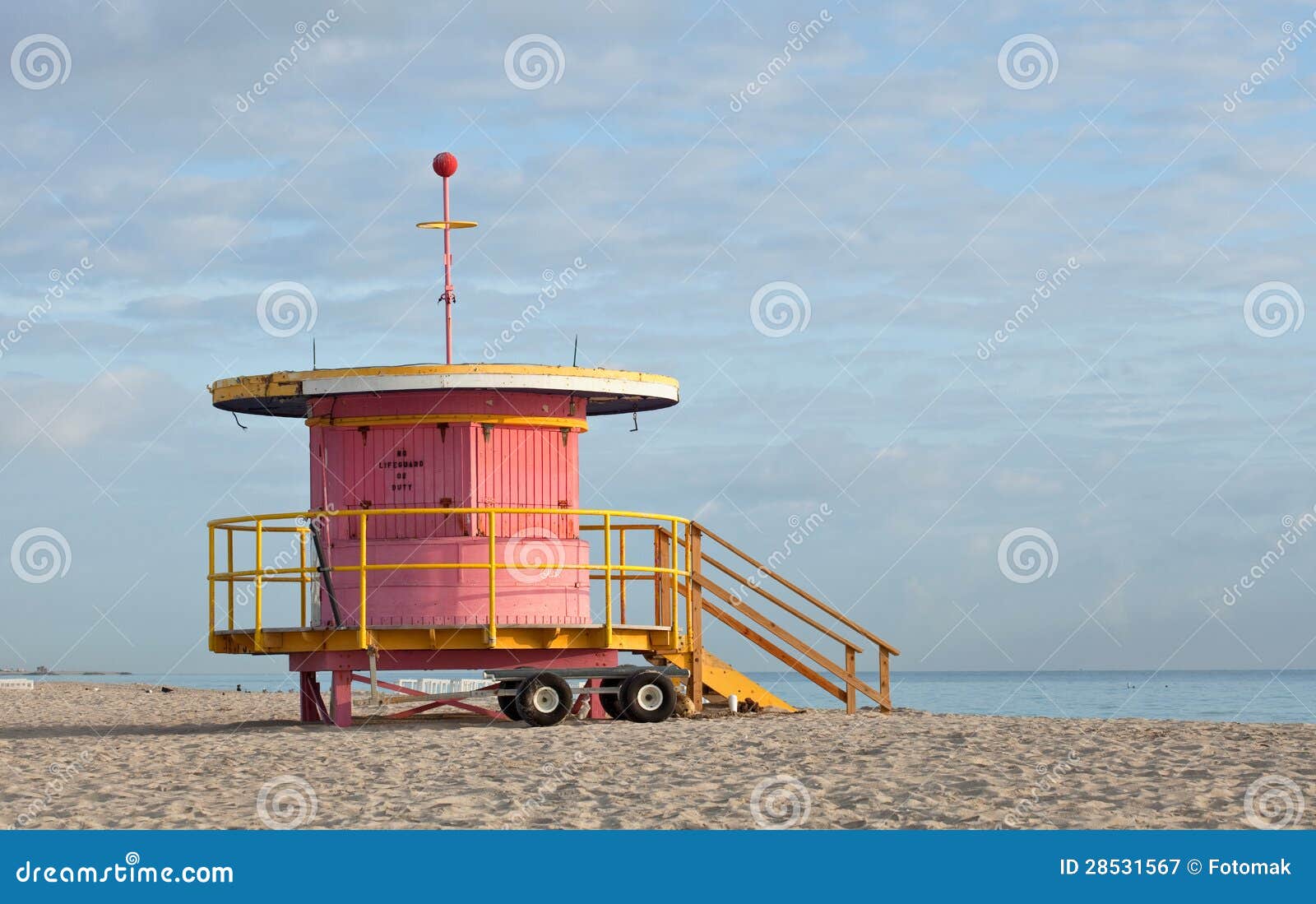 Miami Beach Florida, Lifeguard House Stock Image - Image of horizontal ...