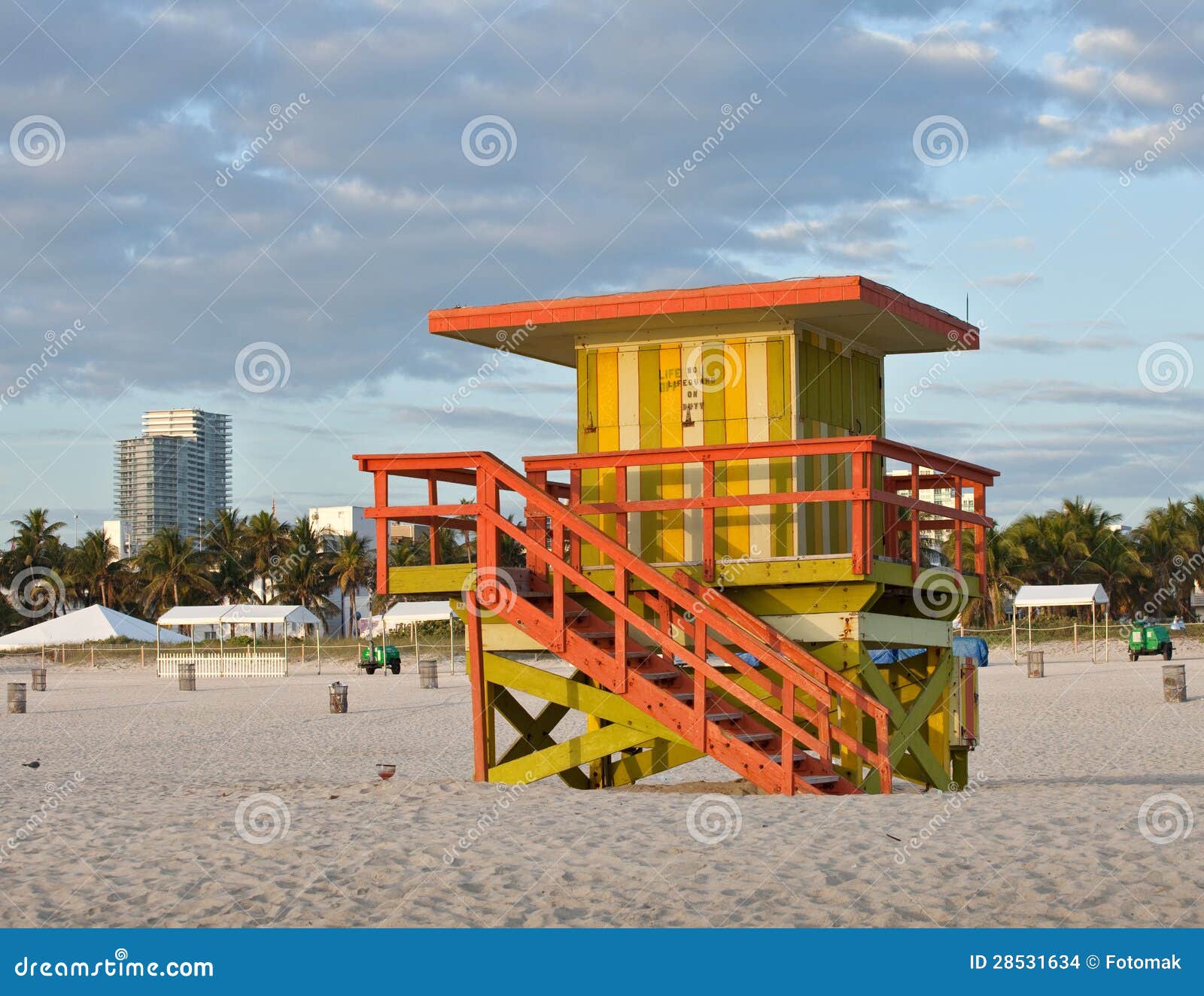 Miami Beach Florida, Lifeguard House Stock Photo - Image of landmark ...