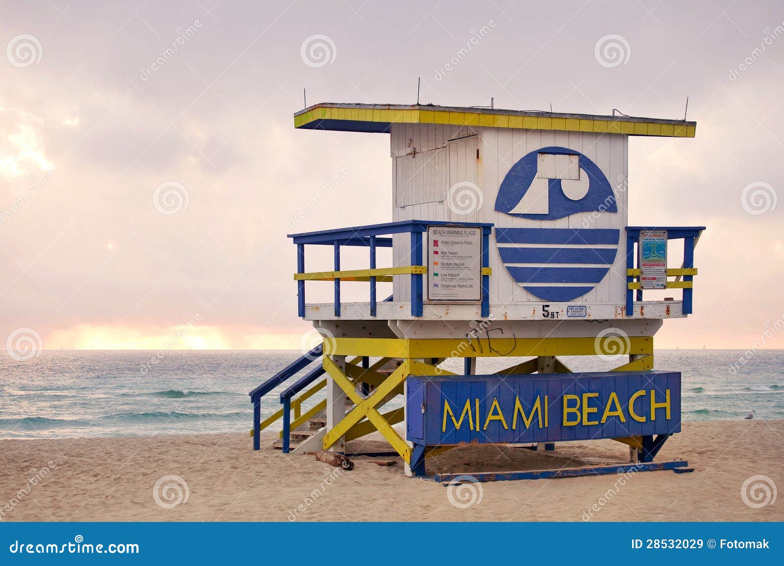 Miami Beach Florida, Lifeguard House Stock Image - Image of atlantic ...