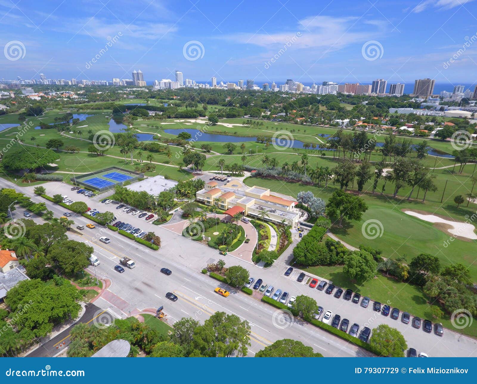 Miami Beach Golf Club stock image. Image of golf, drone - 79307729