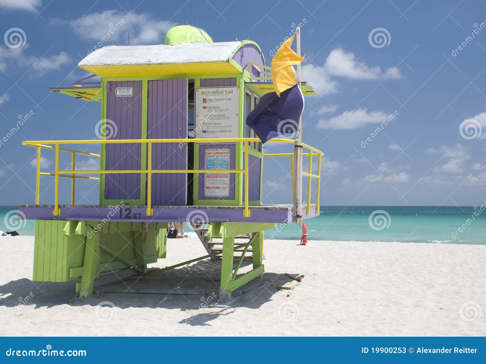 Miami beach life guard hut stock image. Image of florida - 19900253