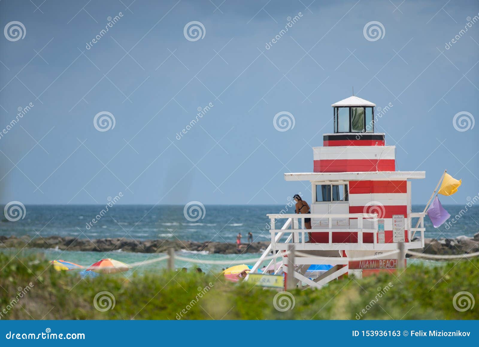 Miami Beach Lifeguard on the Lookout Editorial Stock Photo - Image of ...