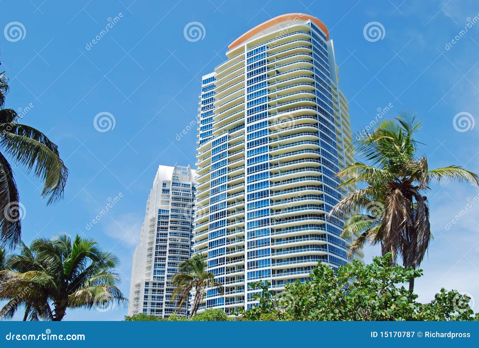 Miami Beach Luxury Condo Towers Stock Image - Image of modern, towers ...
