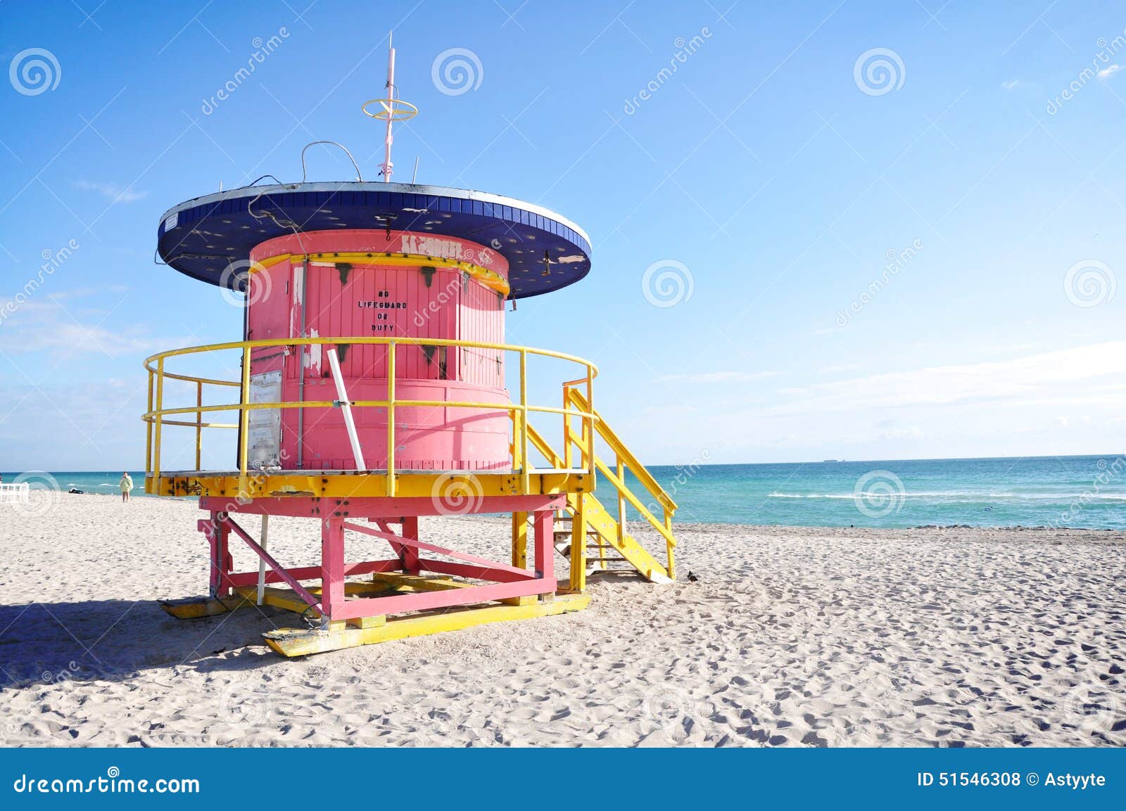 Miami beach stock photo. Image of blue, sand, lifeguard - 51546308