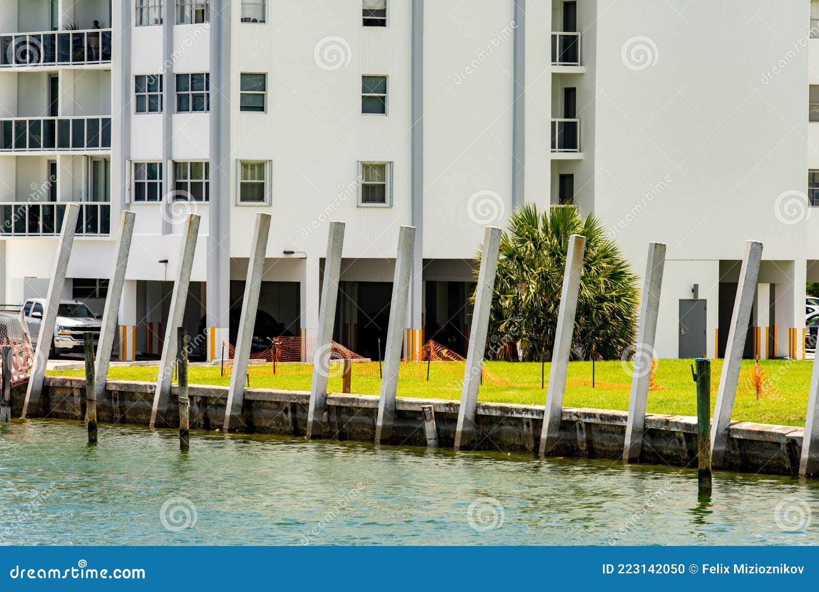 Miami Beach Poor Condition Seawall Falling Apart Stock Photo - Image of ...
