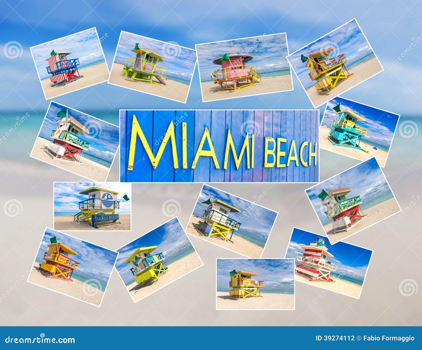 Miami Beach postcards stock photo. Image of patrol, ocean - 39274112