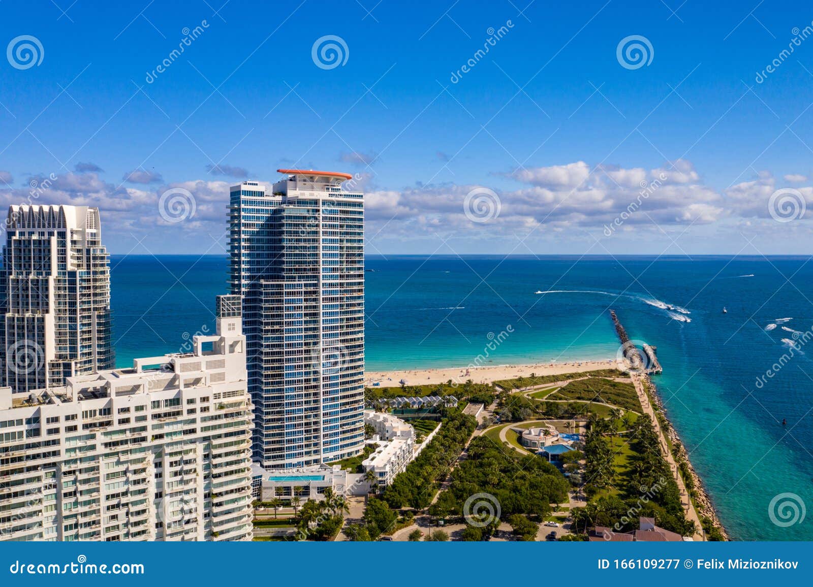 Miami Beach Scenic Landscape with View of the Ocean Stock Image - Image ...