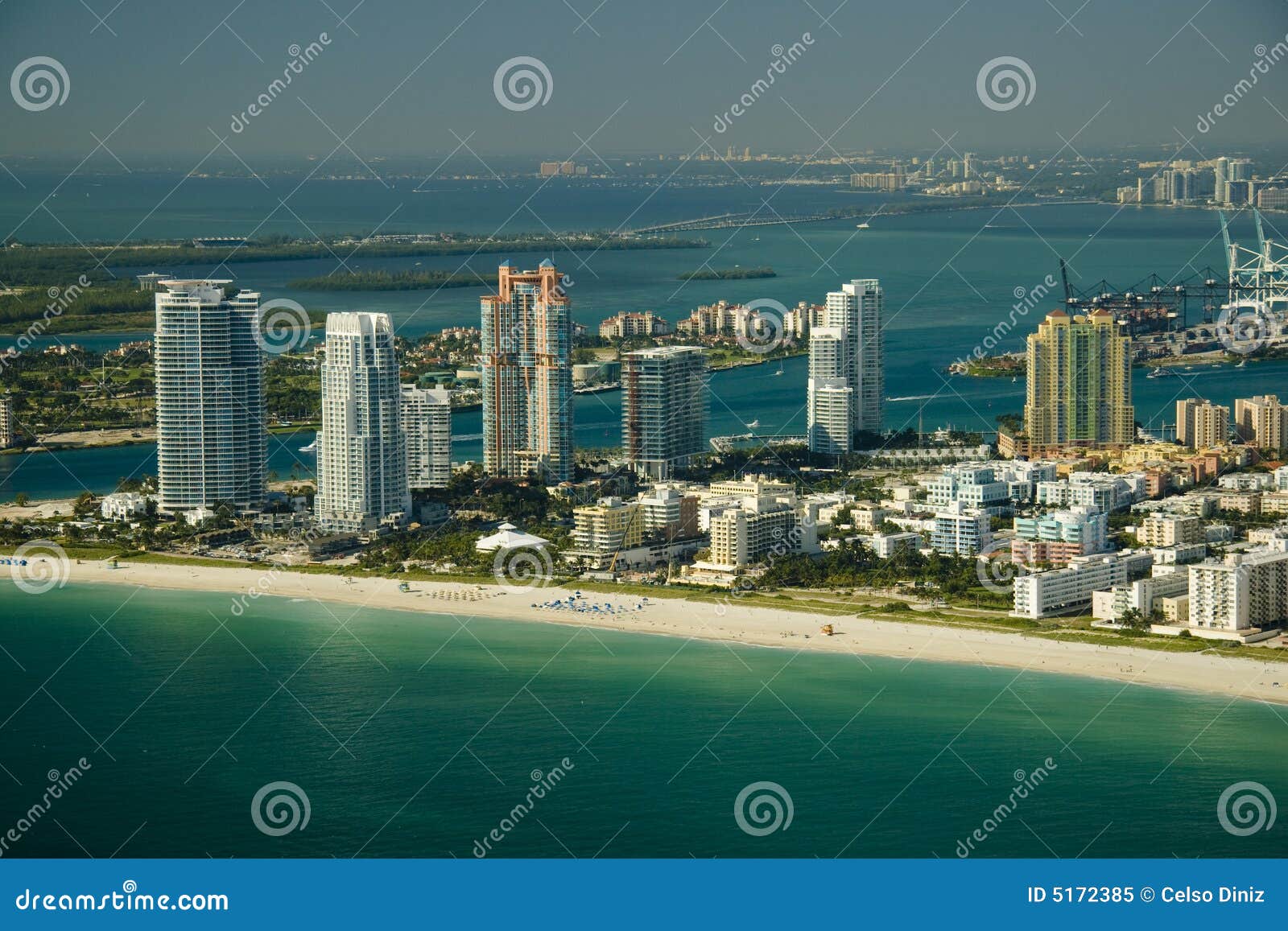 Miami beach and waterfront stock image. Image of shoreline - 5172385
