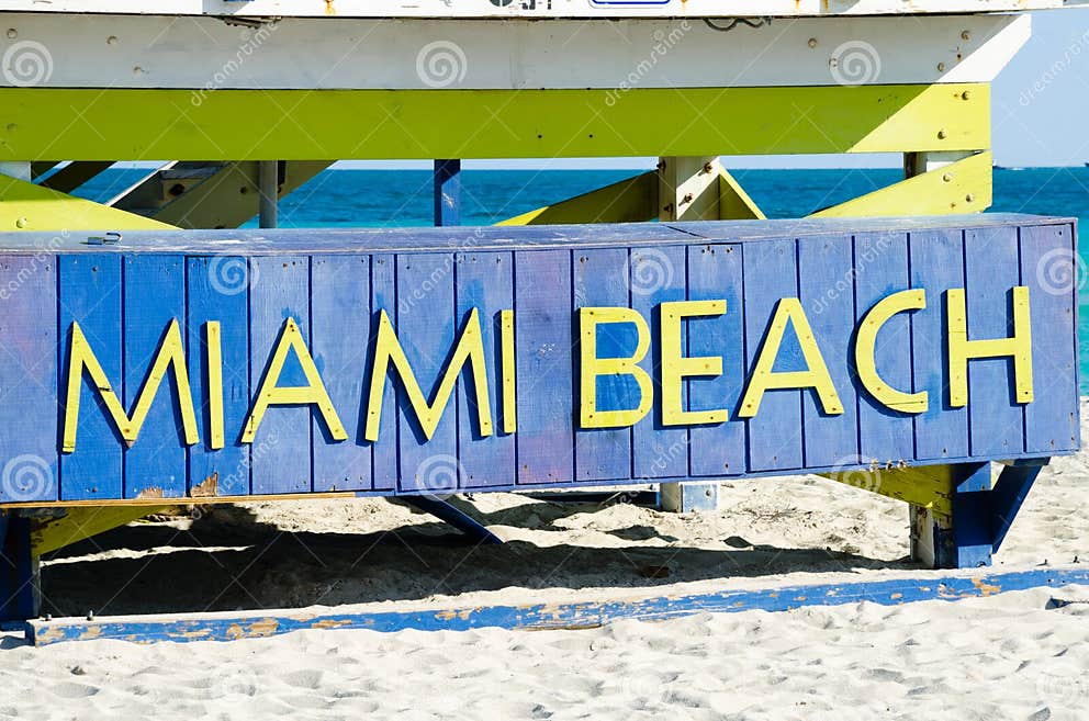 Miami Beach sign stock image. Image of hike, explore - 29164427
