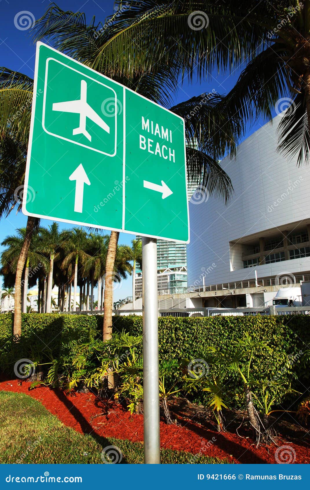 Miami Beach Sign stock photo. Image of palms, trees, florida - 9421666