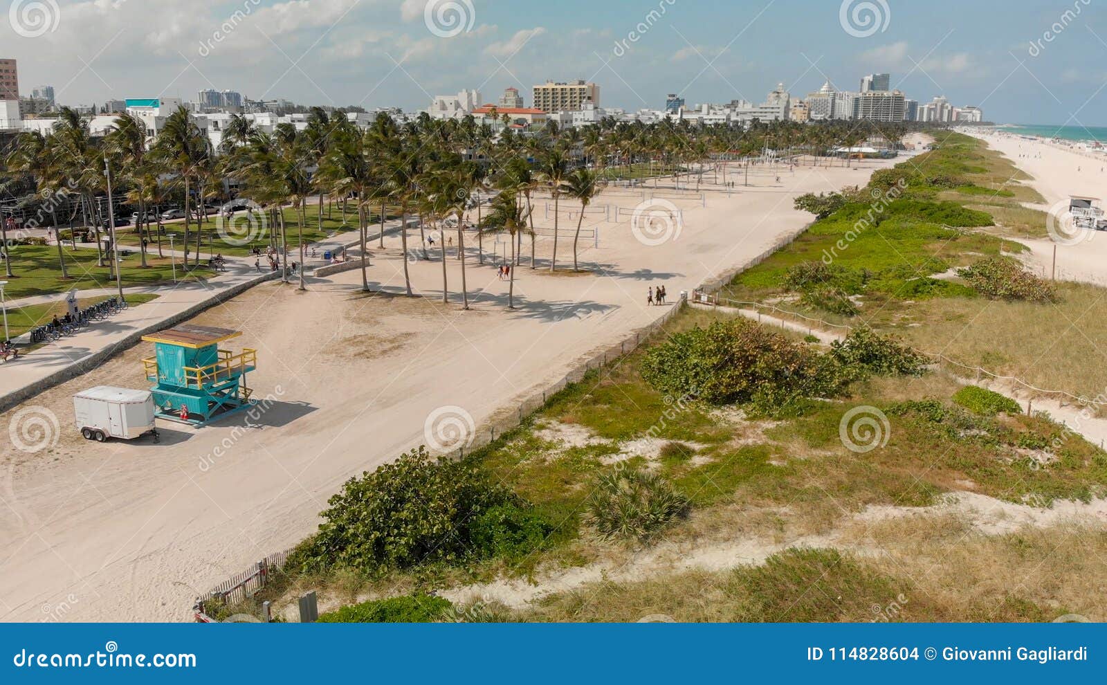 Miami Beach Skyline Aerial View from Ocean Drive Stock Photo - Image of ...