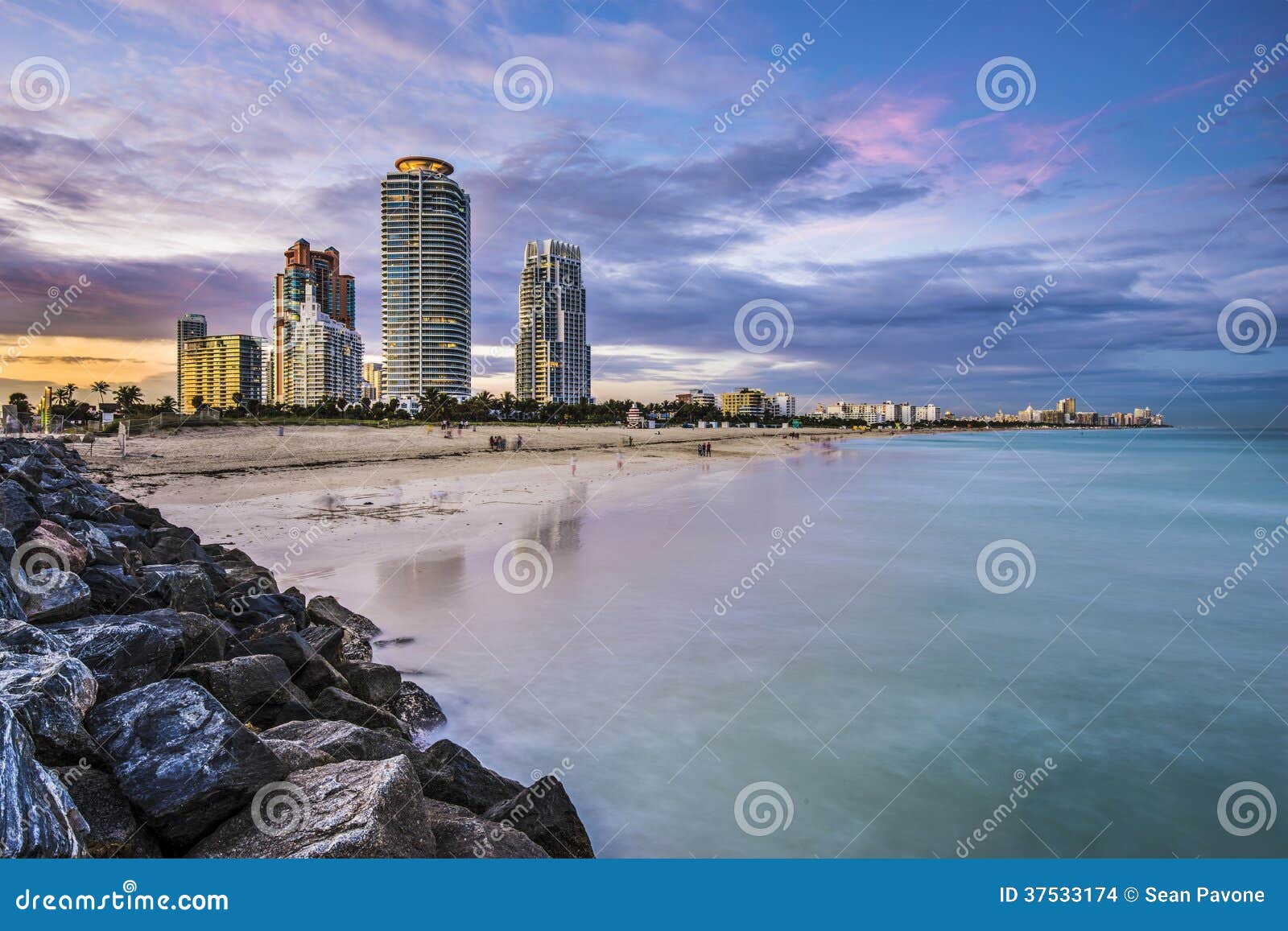 Miami Beach Skyline stock photo. Image of panoramic, miamidade - 37533174
