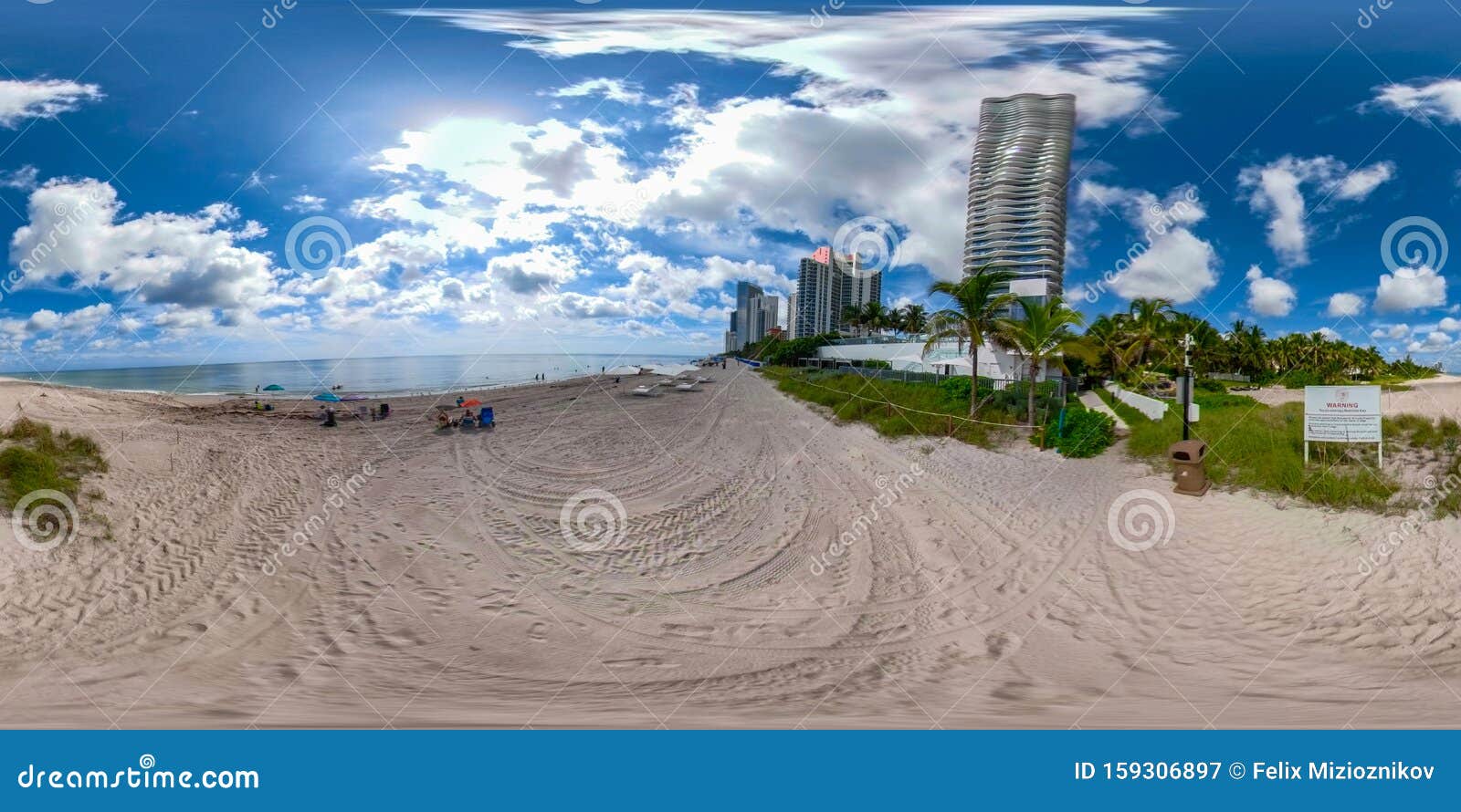 Miami Beach 360vr Photo for Virtual Tours Stock Image - Image of fusion ...