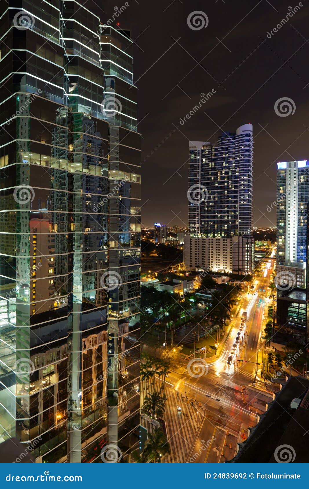 Miami Brickell Avenue stock photo. Image of downtown - 24839692