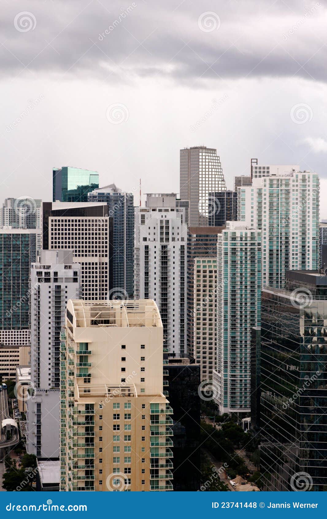 Miami Buildings after a Tropical Storm Stock Photo - Image of apartment ...