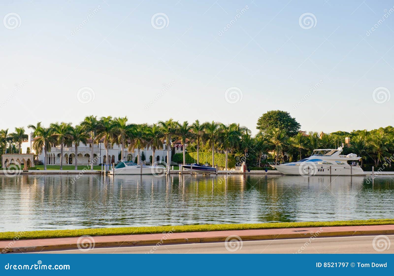Miami canal Florida stock image. Image of ships, scenery - 8521797