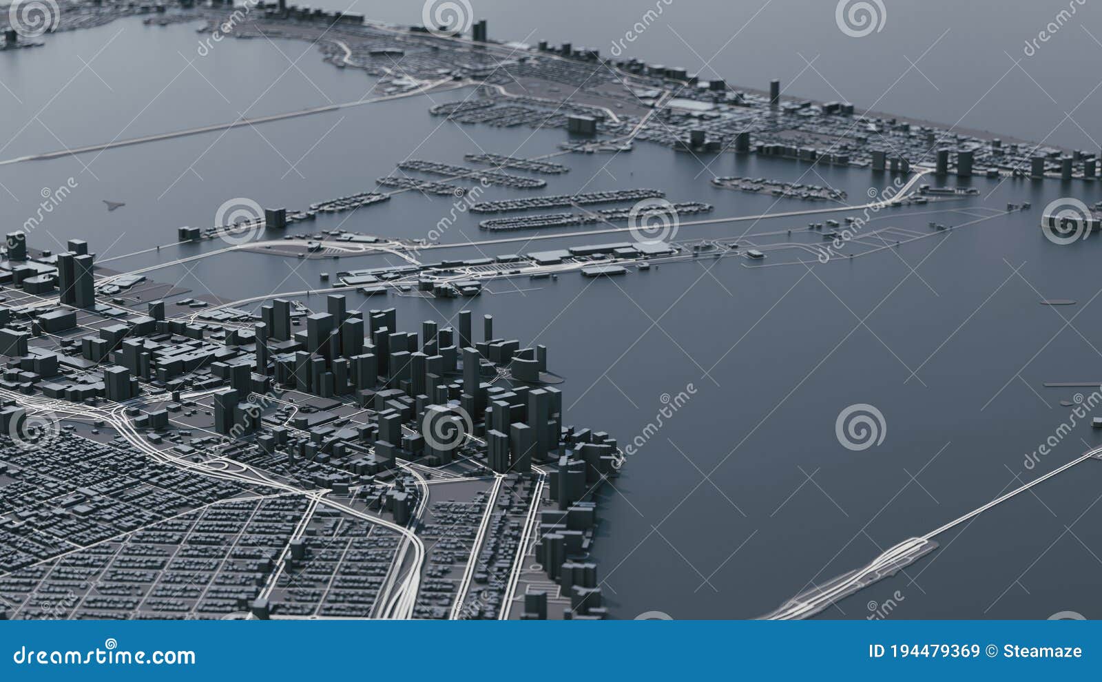 Miami city 3d map. stock illustration. Illustration of town - 194479369