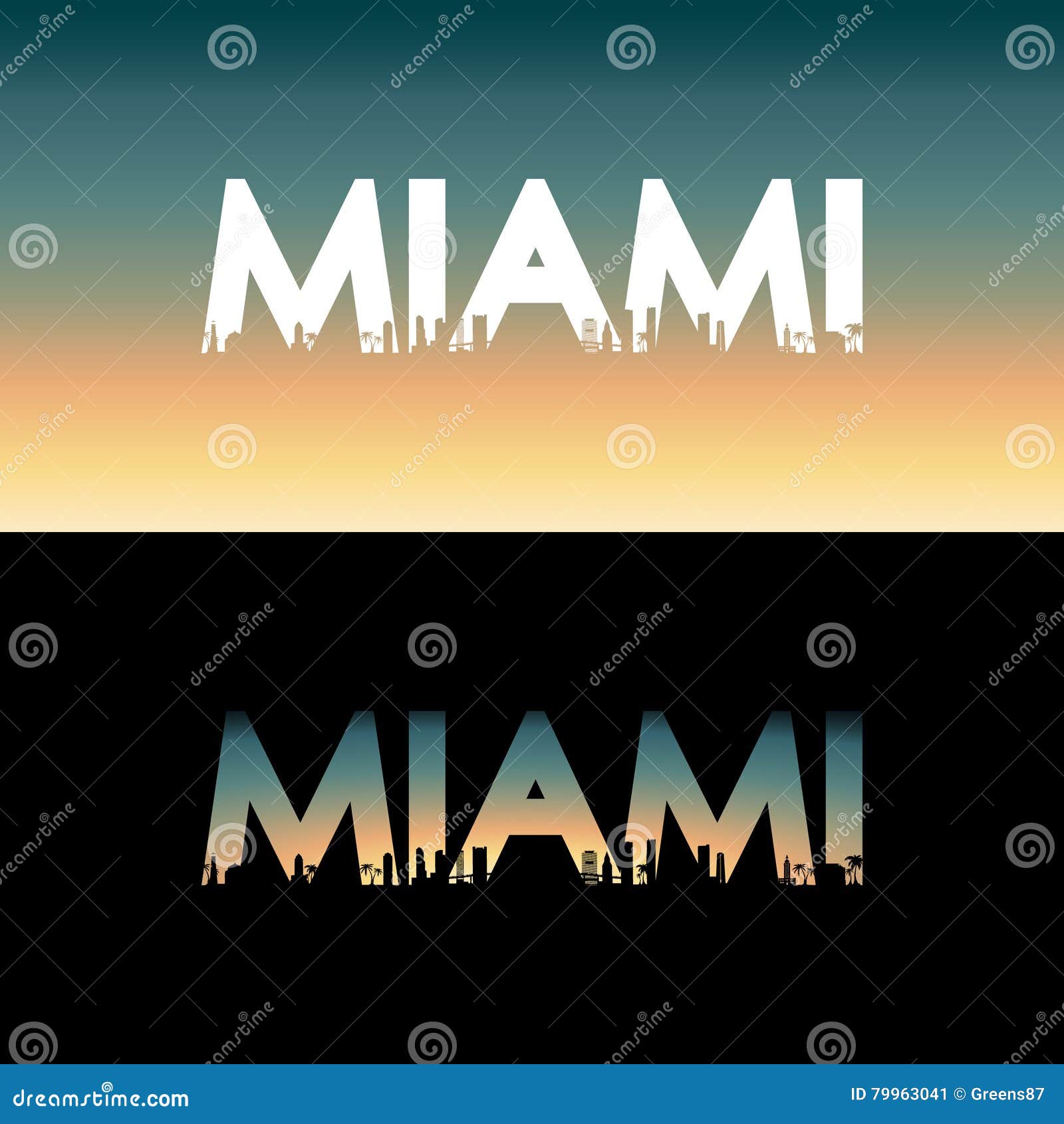 Miami city label. stock vector. Illustration of cityscape - 79963041