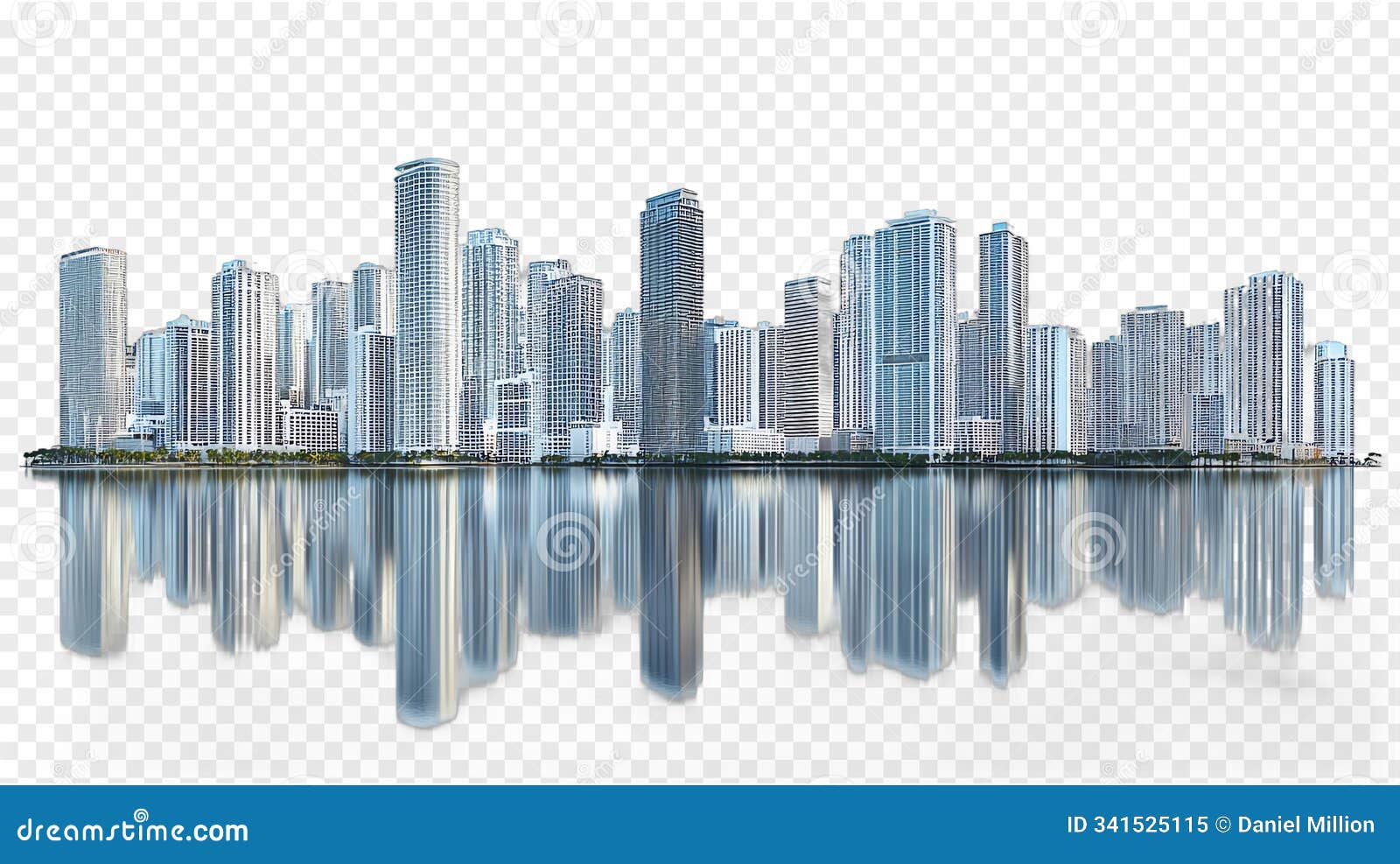 Miami city skyline stock image. Illustration of layout - 341525115