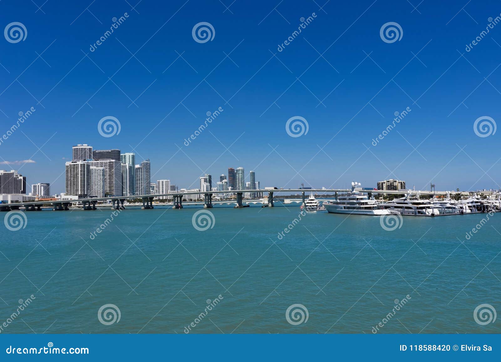 Miami city view stock photo. Image of beach, district - 118588420
