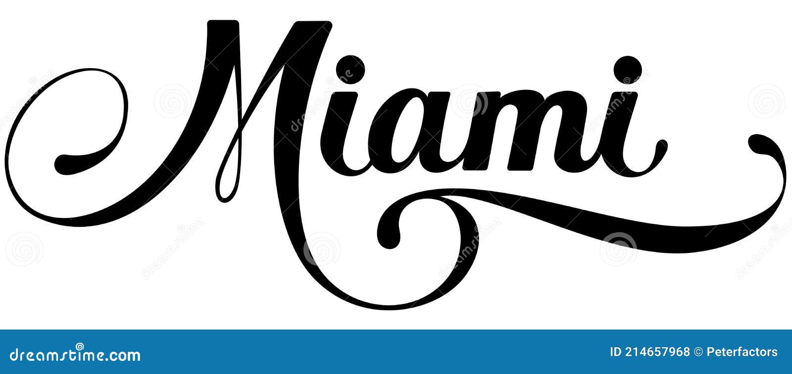 Miami - Custom Calligraphy Text Stock Vector - Illustration of florida ...