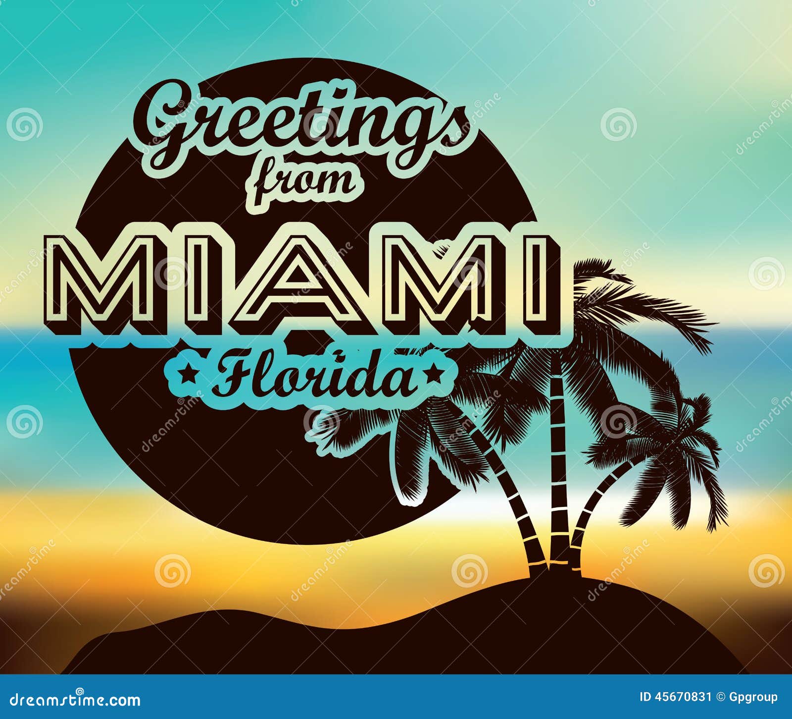 Miami design stock vector. Illustration of florida, background - 45670831