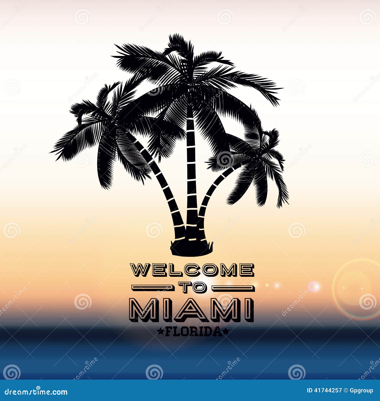 Miami design stock vector. Illustration of florida, advertisement ...