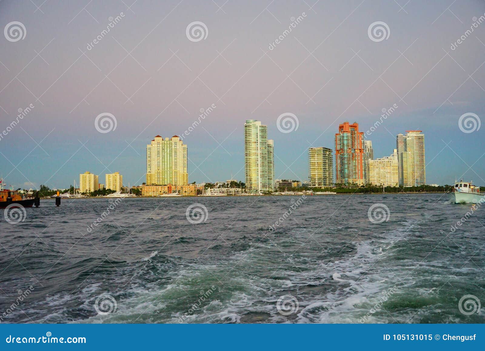 Miami sun set stock image. Image of architecture, illuminated - 105131015