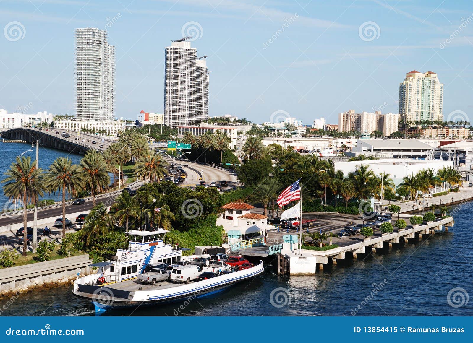 Miami Ferry stock image. Image of urban, ferry, skyline - 13854415