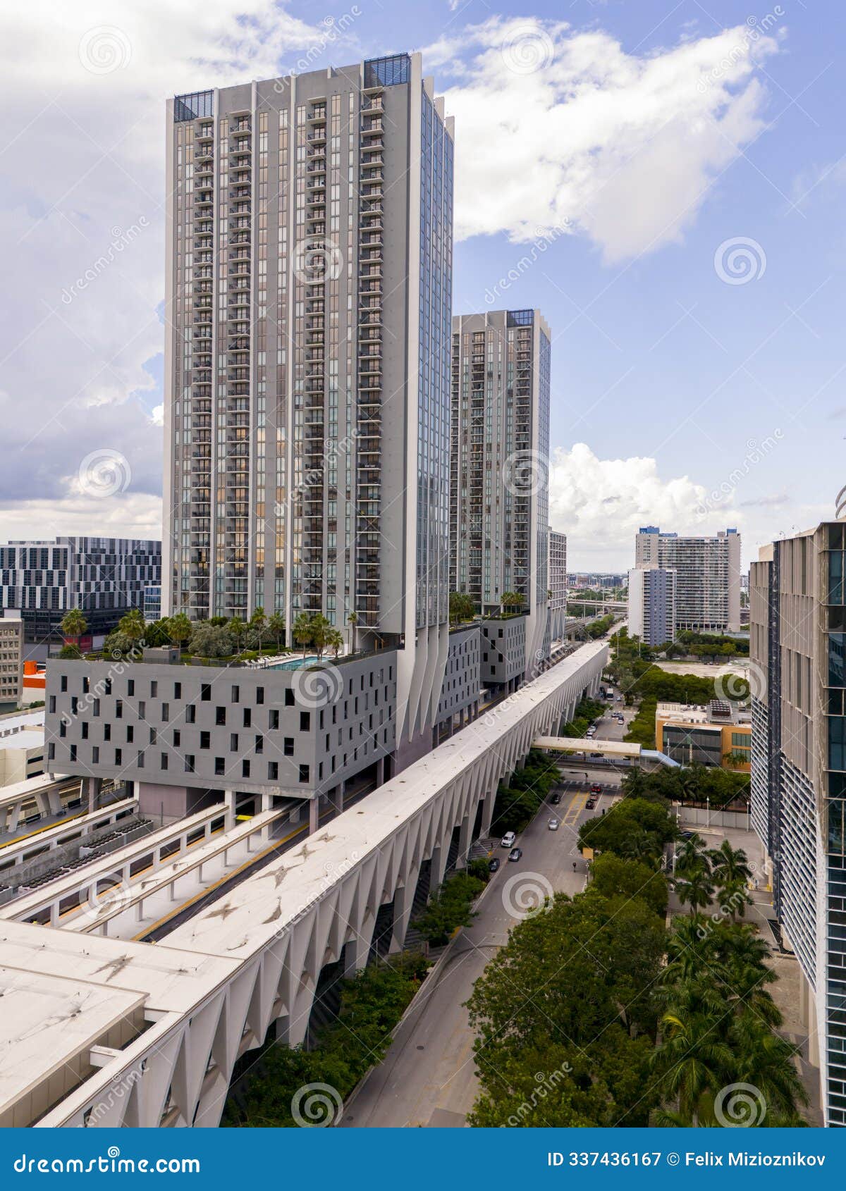 Miami Florida Buildings and Railroad Platform Editorial Photography ...