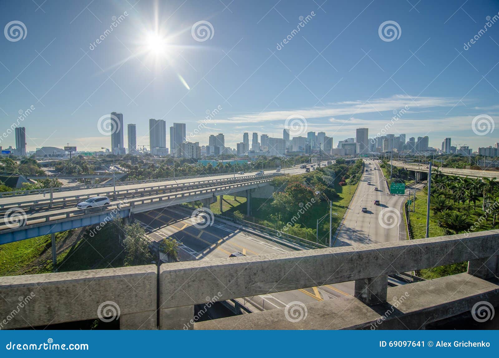 Miami Florida City Skyline and Streets Editorial Photo - Image of ...