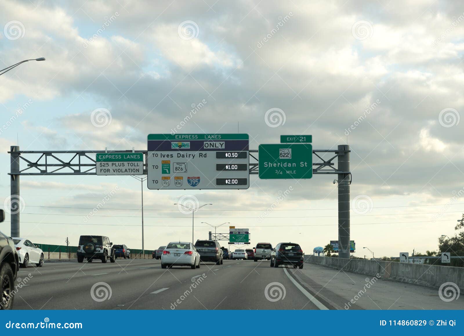 Vehicles Driving on the Highway in Miami Editorial Stock Image - Image ...