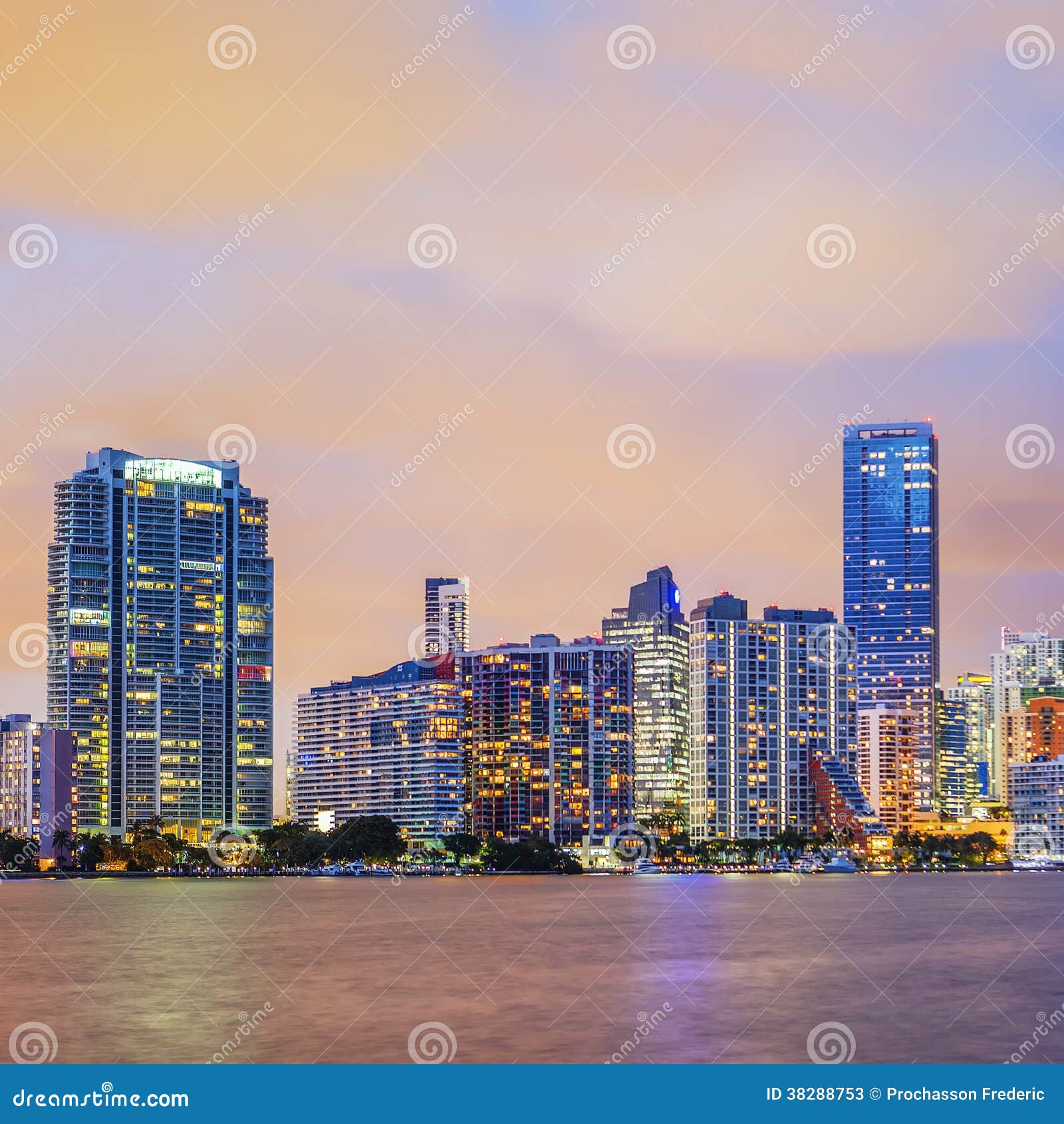Miami Florida, sunset stock image. Image of destination - 38288753