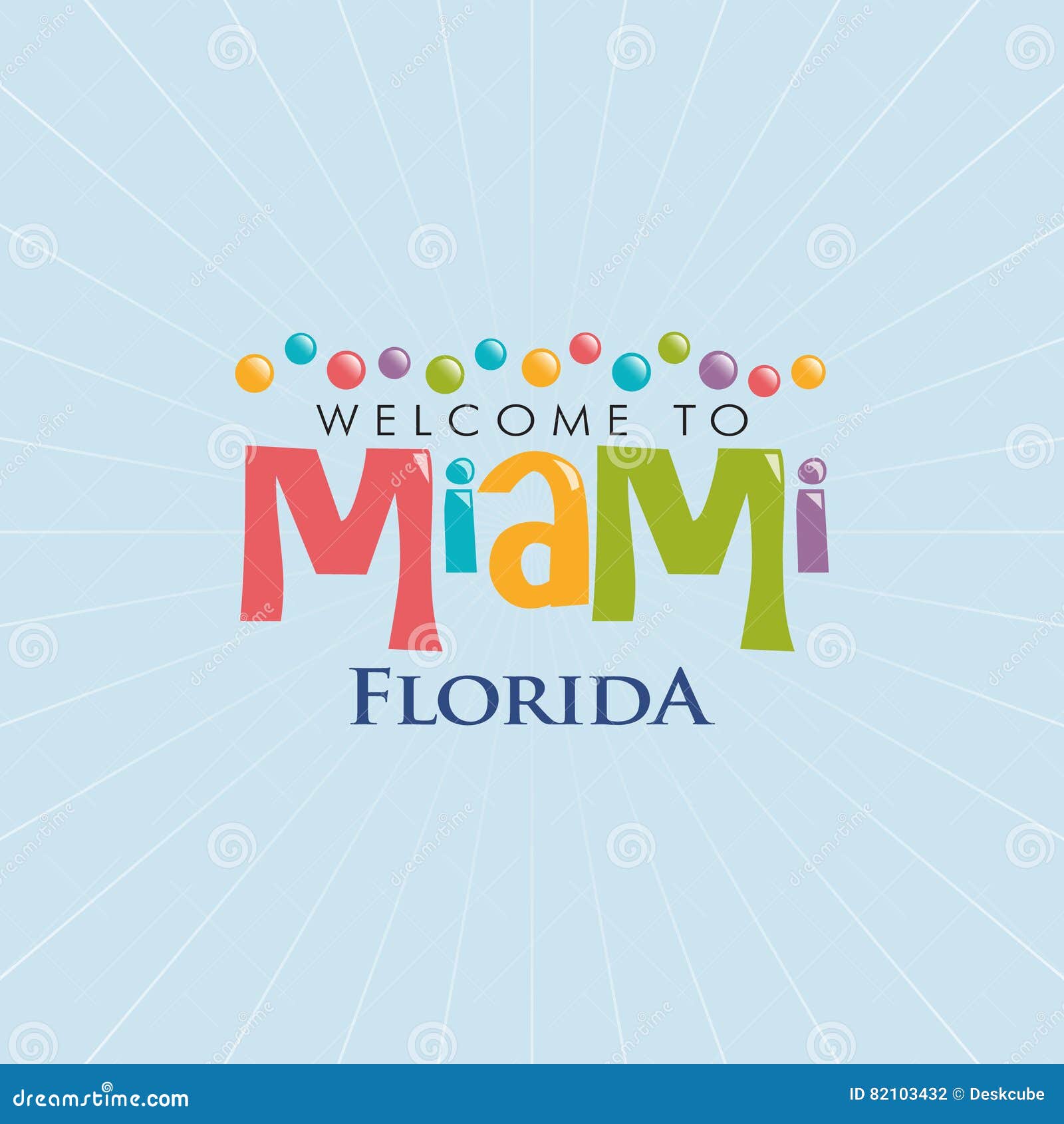 Miami Florida Typography Illustration. Stock Vector - Illustration of ...