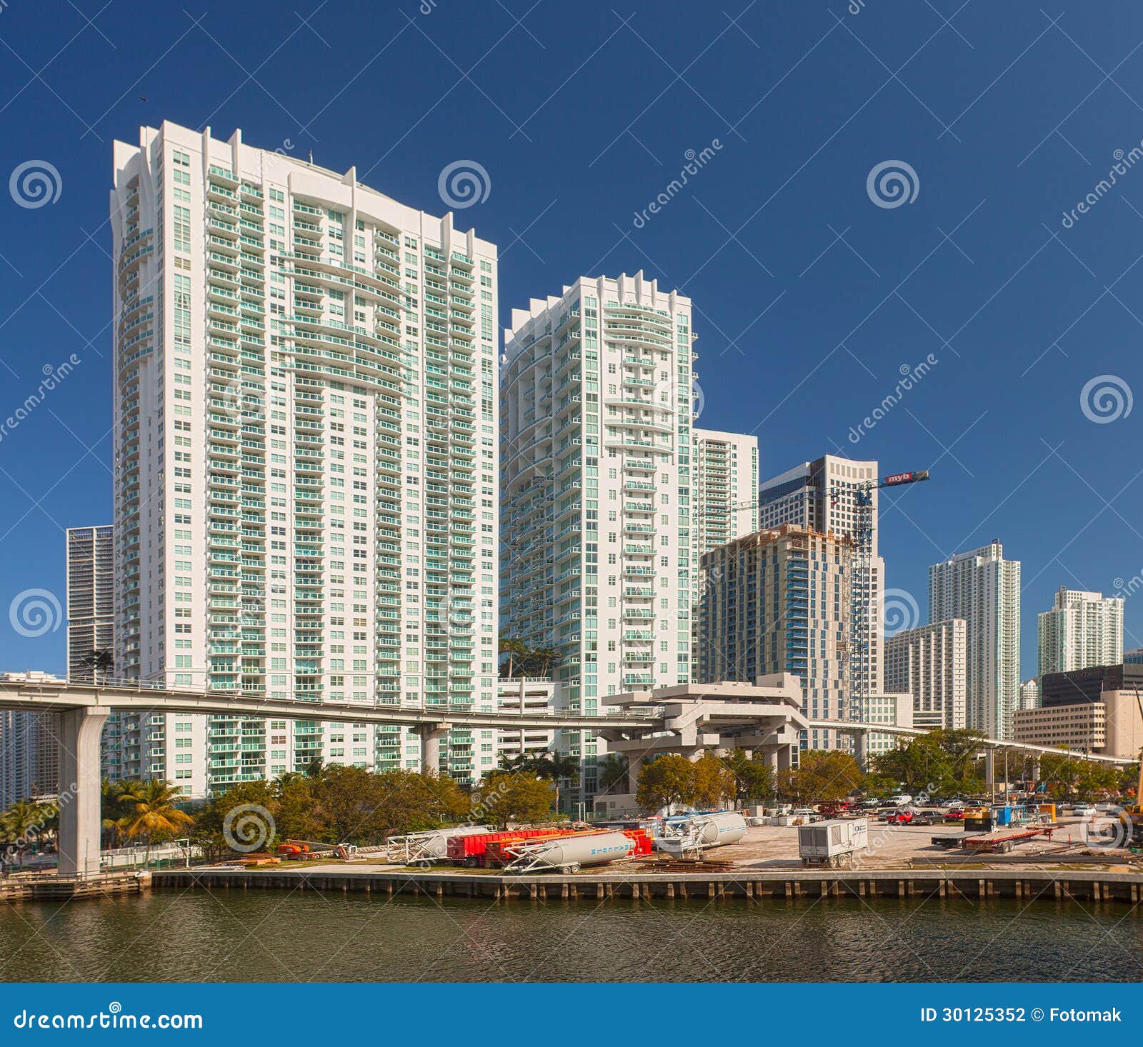 Miami Florida Downtown Construction Editorial Photography - Image of ...