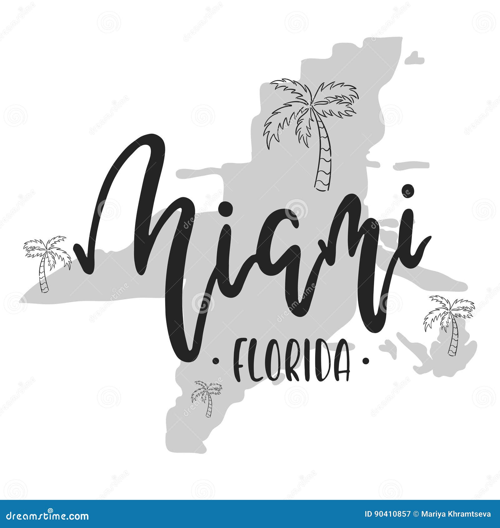 Miami Florida vector stock vector. Illustration of paint - 90410857