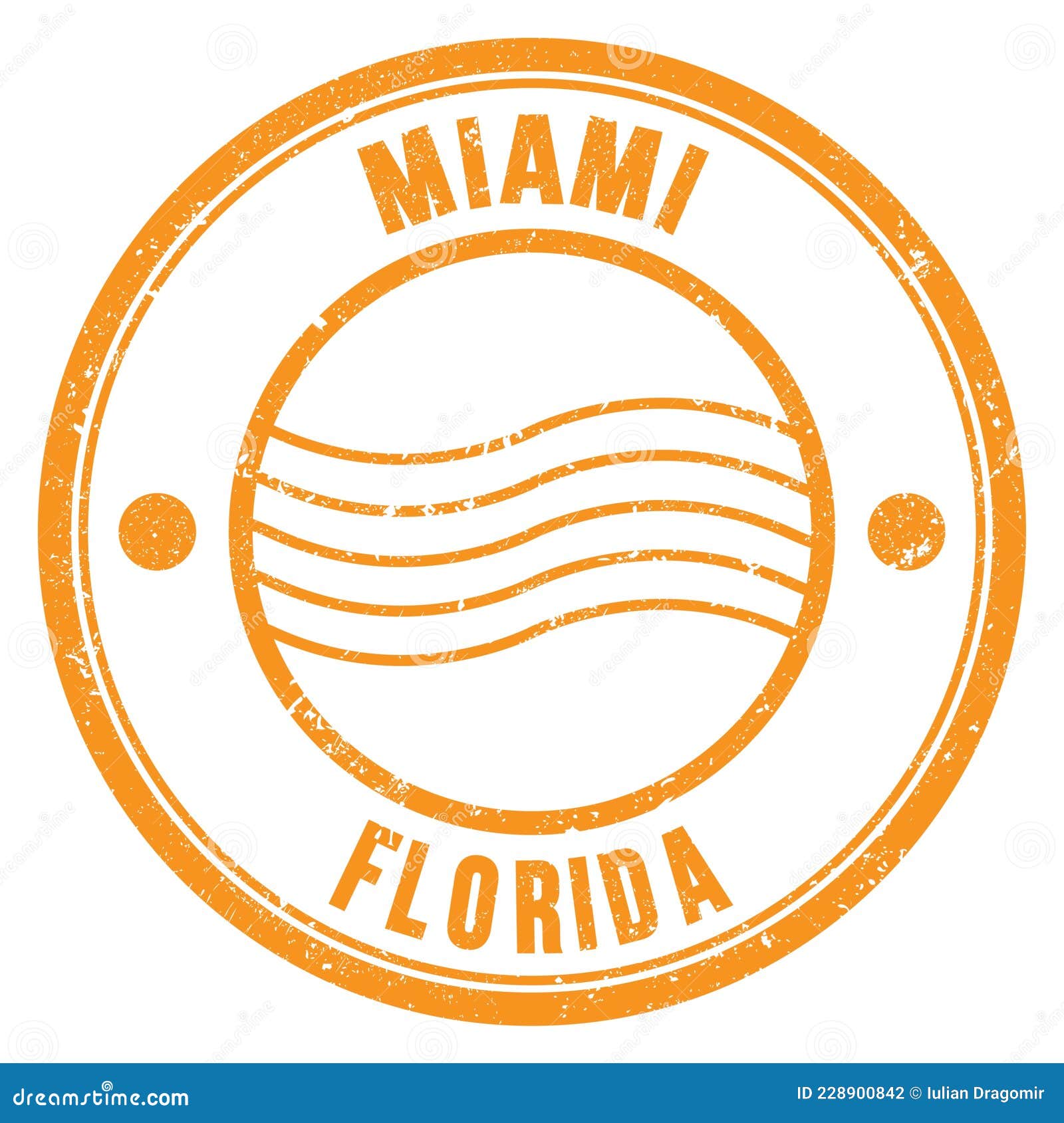 MIAMI - FLORIDA, Words Written on Orange Postal Stamp Stock ...