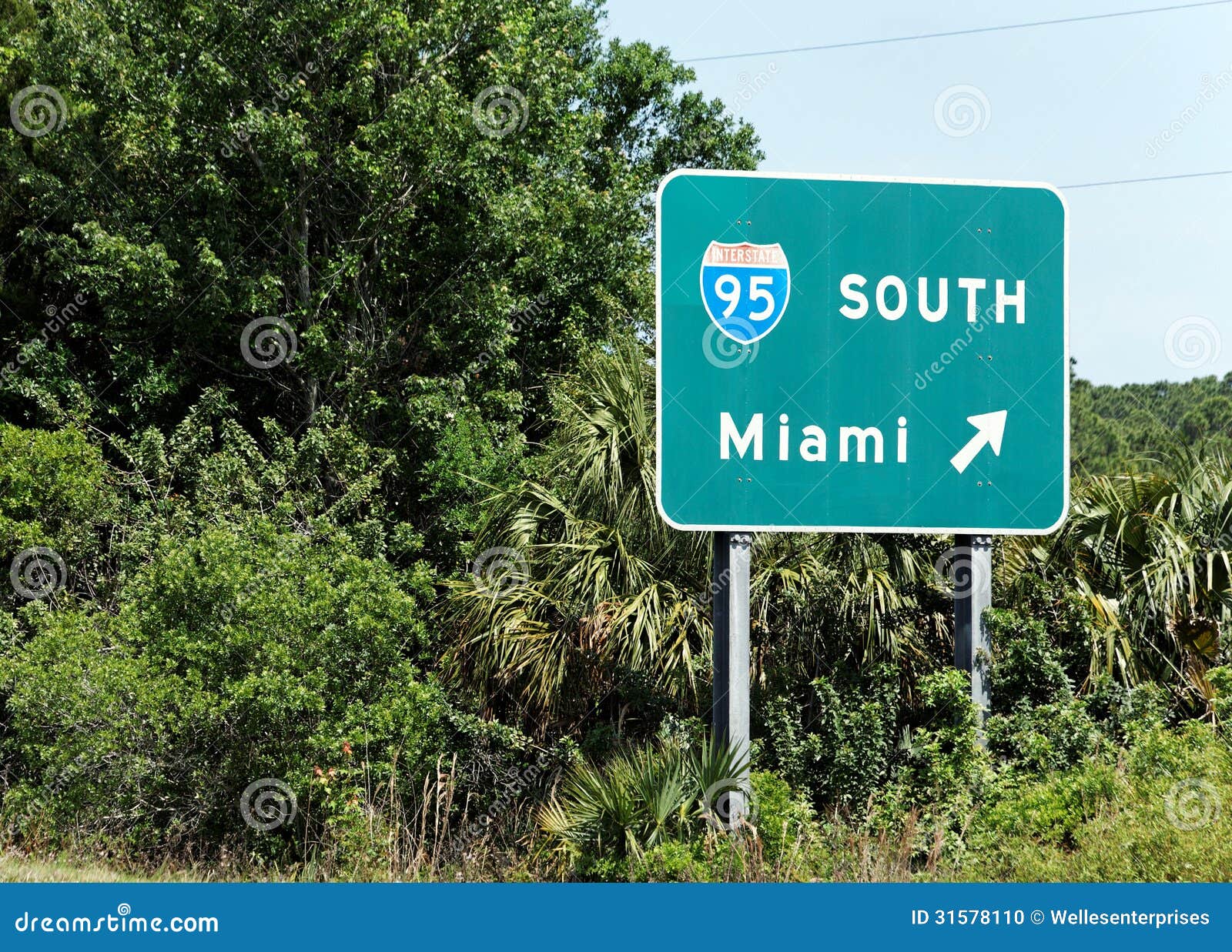 Miami stock photo. Image of freeway, highway, sign, south - 31578110
