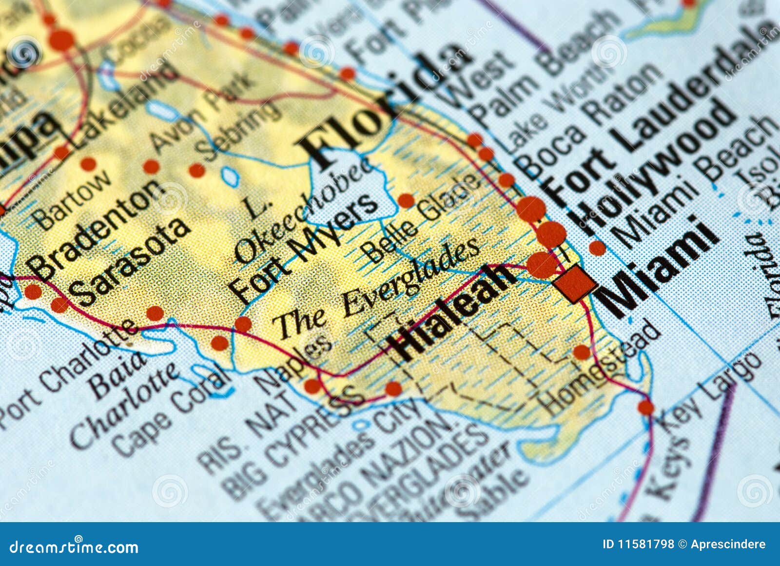 Miami no mapa foto de stock. Imagem de naturalize, carro - 11581798