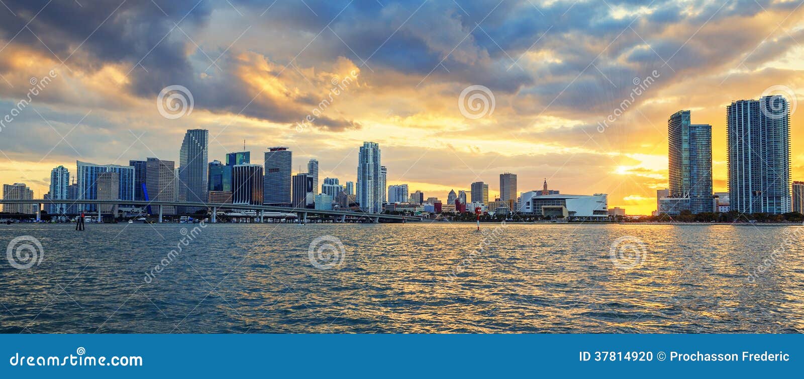 Miami, panoramic view stock photo. Image of landmarks - 37814920